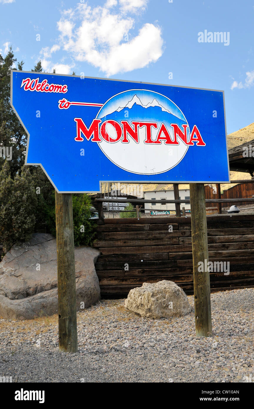 Welcome to Montana Sign MT US Stock Photo - Alamy