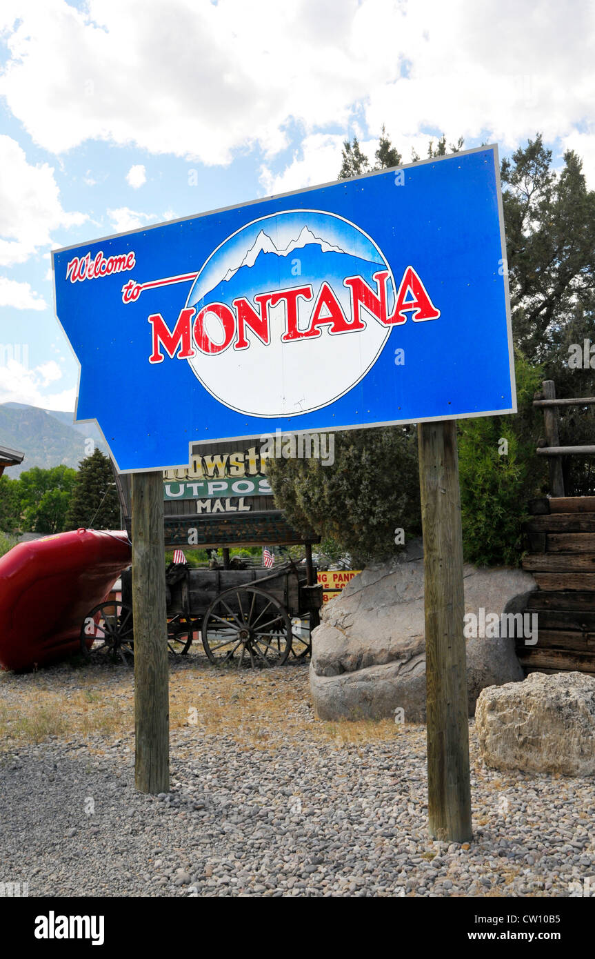 Montana state welcome marker hi-res stock photography and images - Alamy