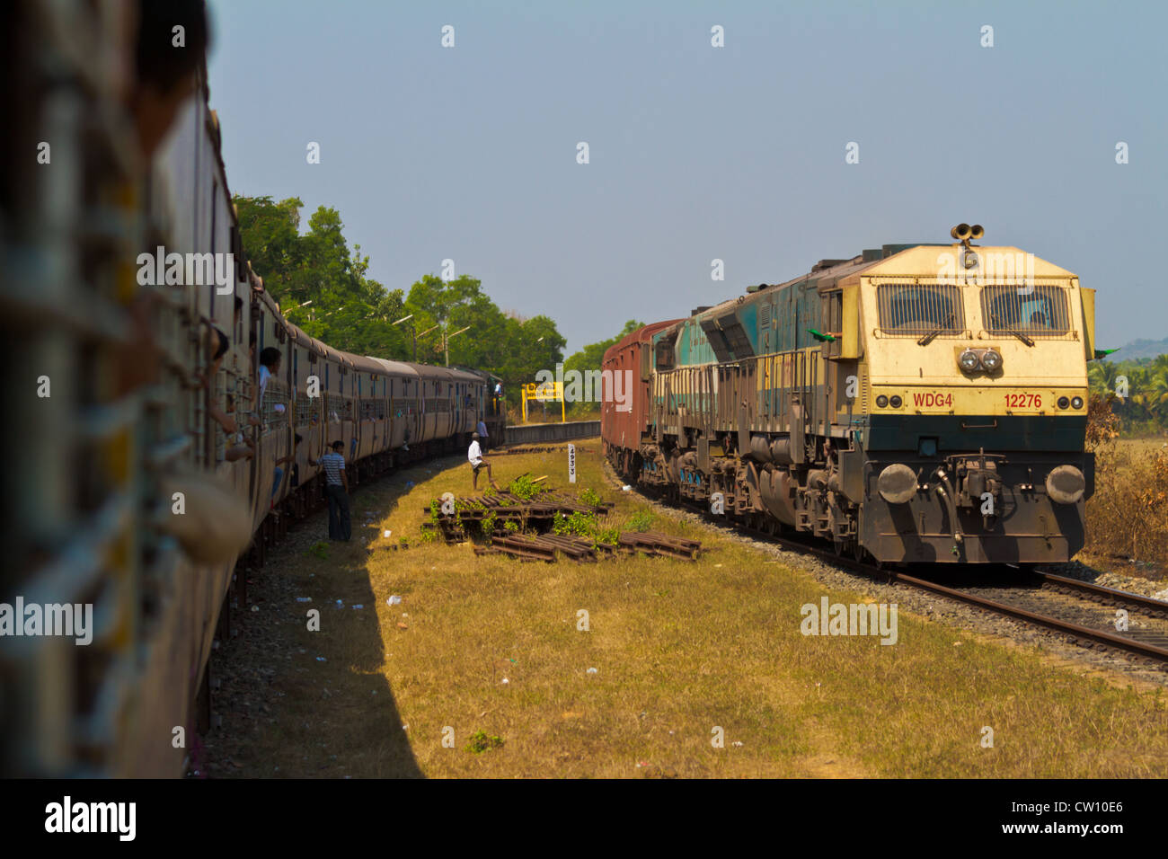 Taking the train north through Goa Stock Photo - Alamy