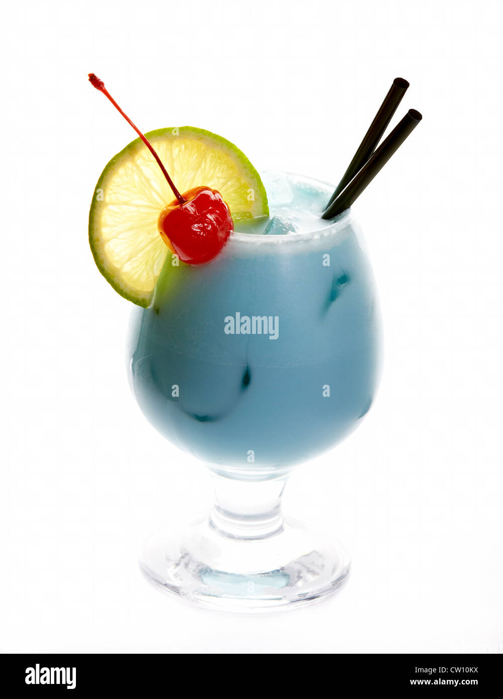 Blue temptation cocktail isolated on white background Stock Photo - Alamy