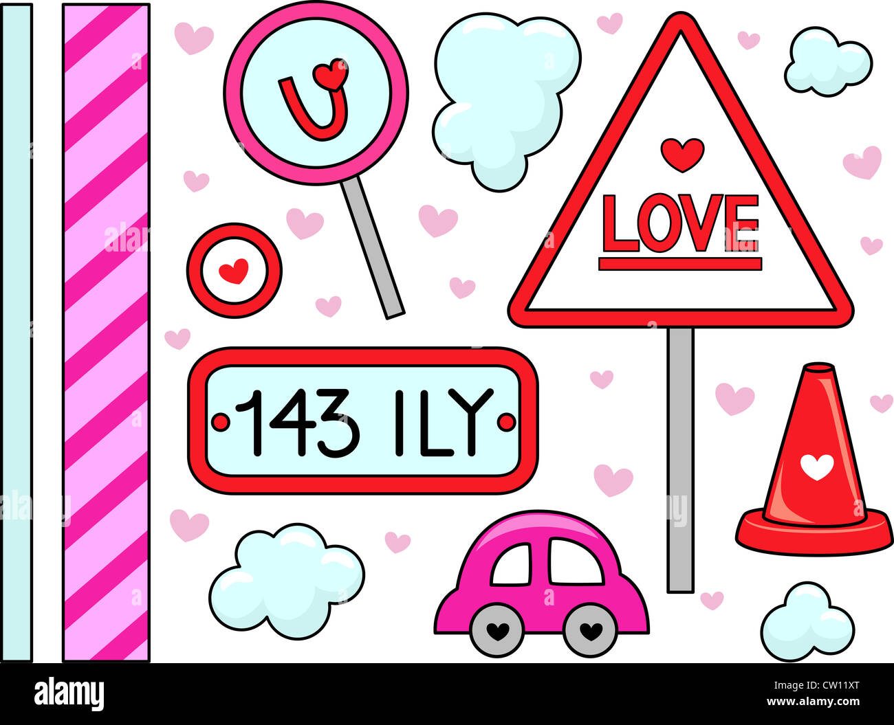 Border Illustration with a Romantic Theme Stock Photo - Alamy