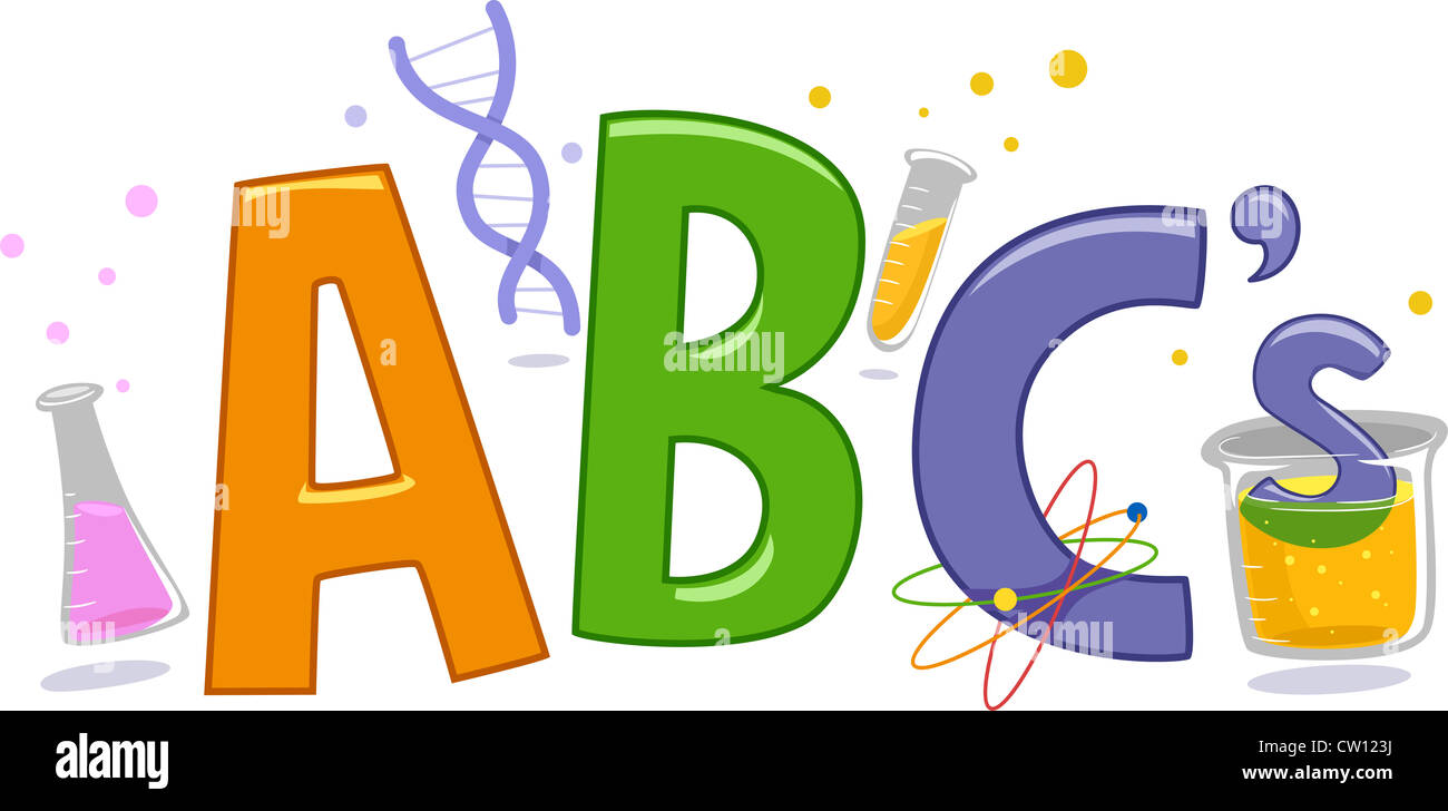 Text Illustration Featuring Laboratory Tools Stock Photo - Alamy