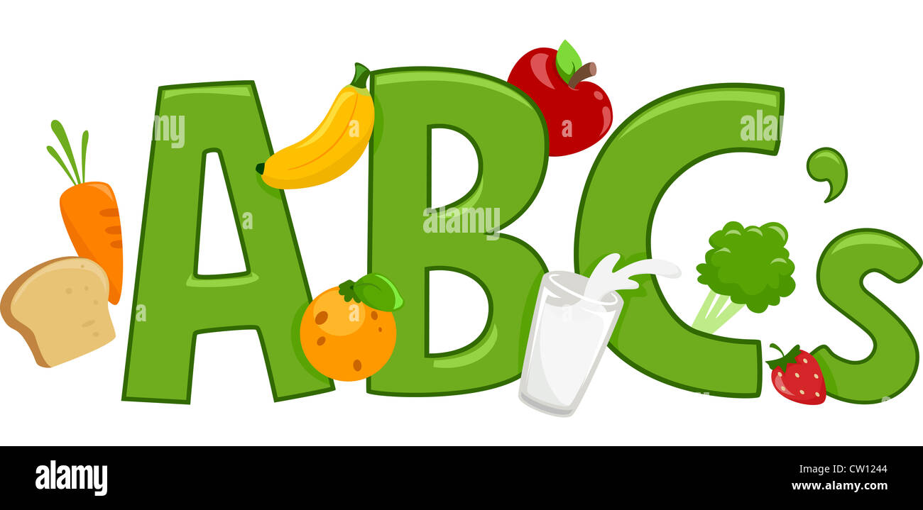 Text Illustration Featuring Healthy Food Stock Photo - Alamy