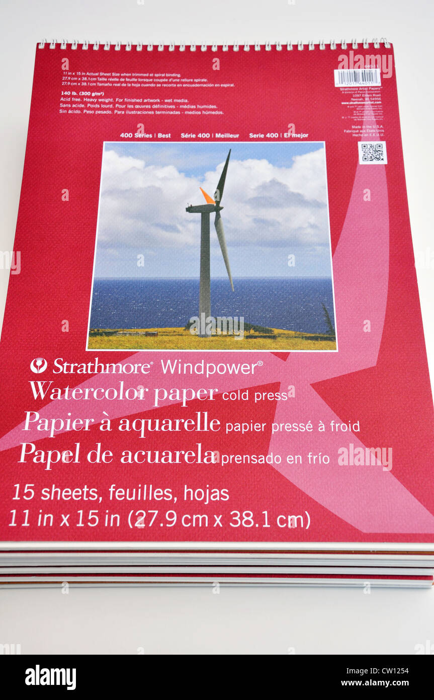 Stacked watercolor paper pads Stock Photo - Alamy