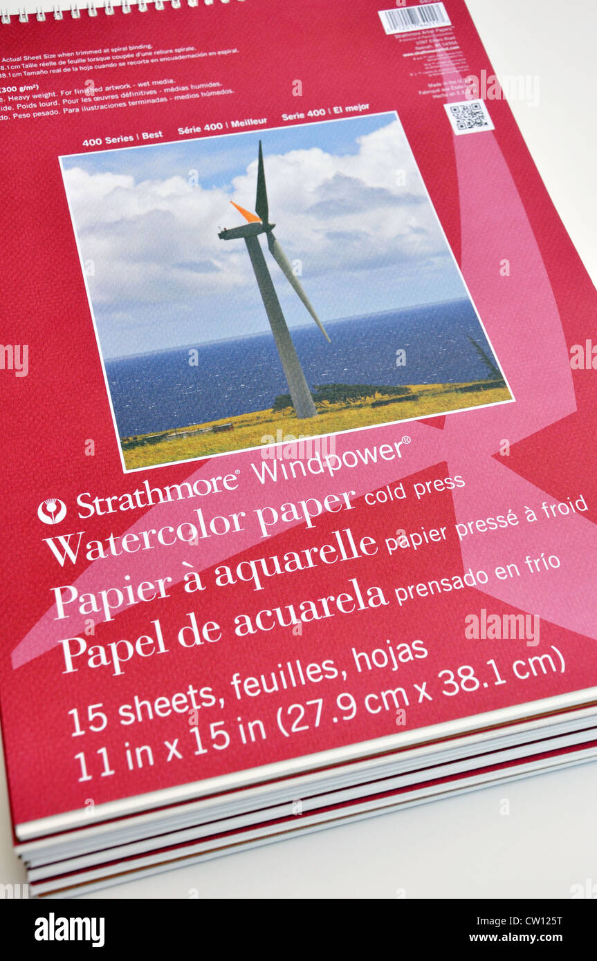 Stacked watercolor paper pads Stock Photo - Alamy