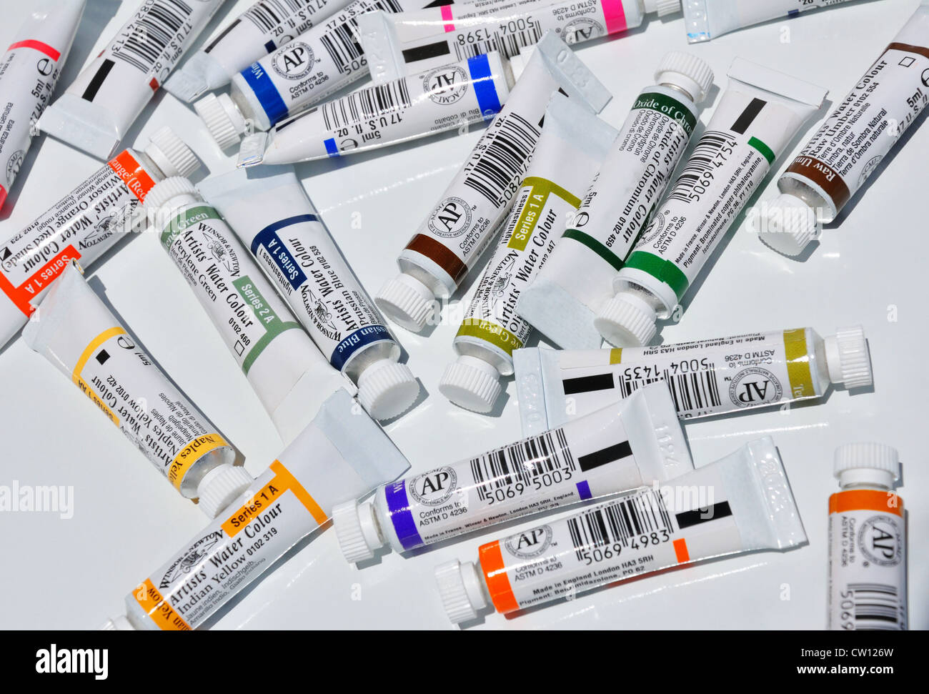 Winsor&Newton artists' grade watercolor paints in tubes Stock Photo - Alamy