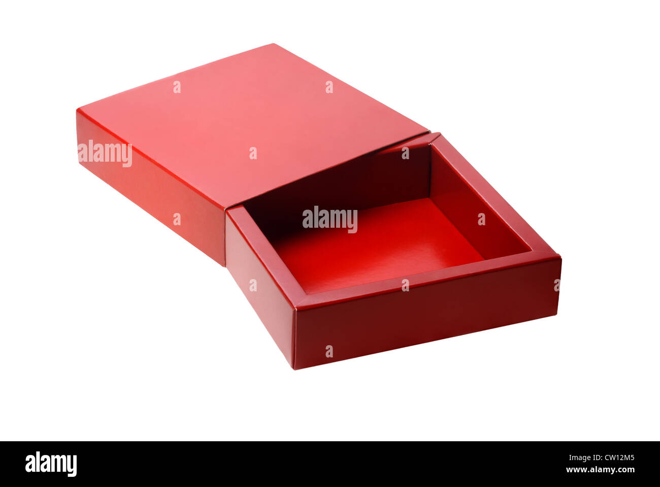 Open Red Gift Box on White Background Stock Photo - Alamy