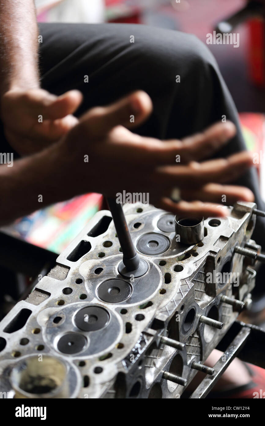 Indian mechanic , engine work India Bangalore Karnataka India Stock ...