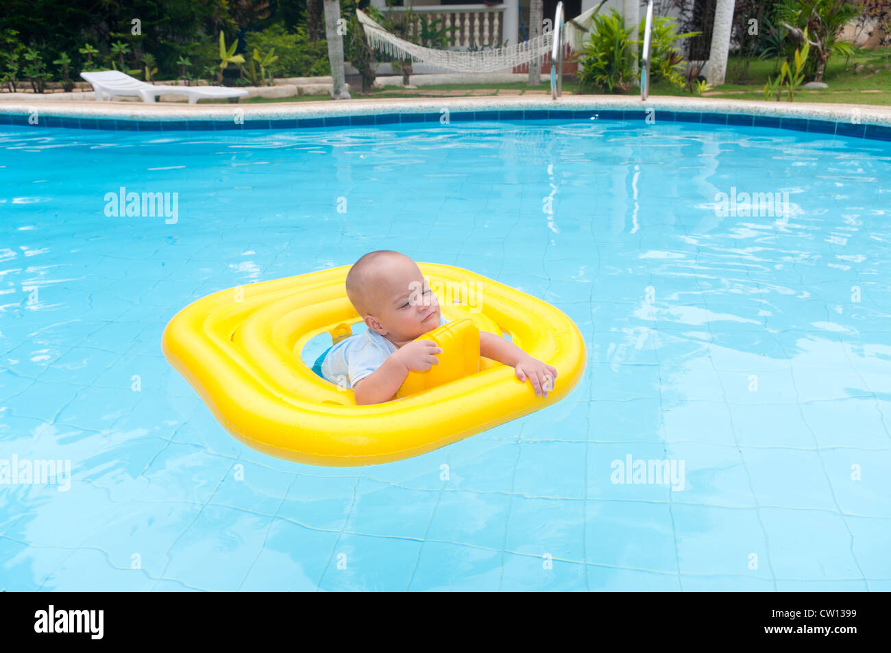 Smiling baby on baby swim hi-res stock photography and images - Alamy