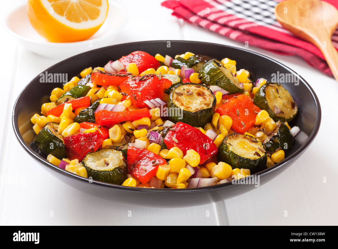 cooked vegetable salad Stock Photo - Alamy