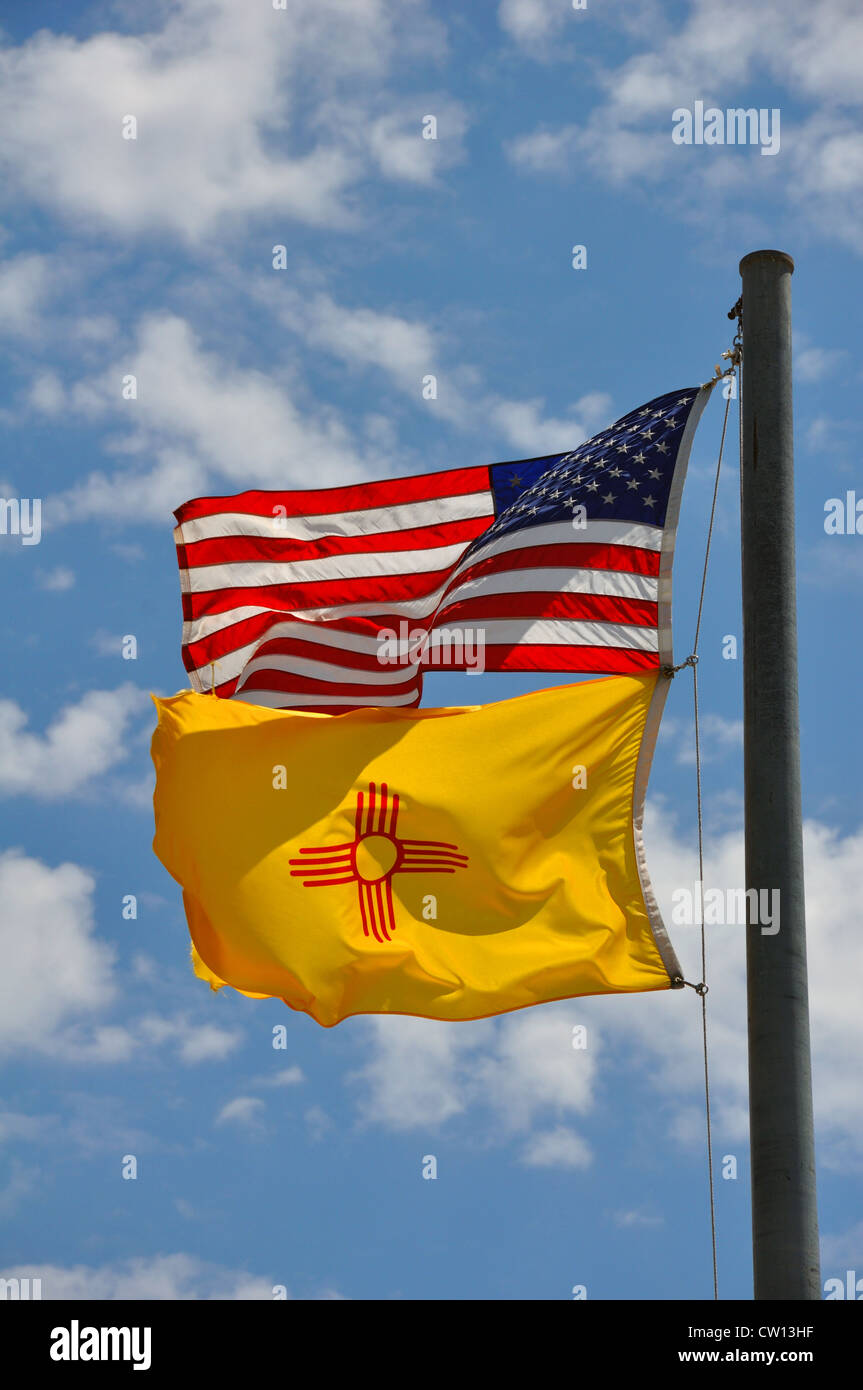 US and New Mexico state flags Stock Photo - Alamy