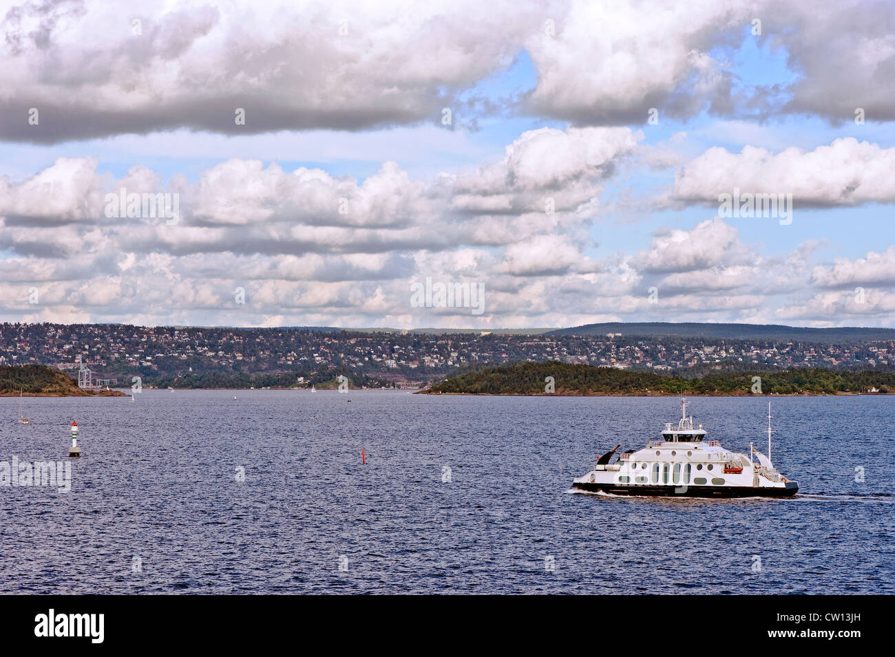 Little ferry by Norwegian coast Stock Photo - Alamy
