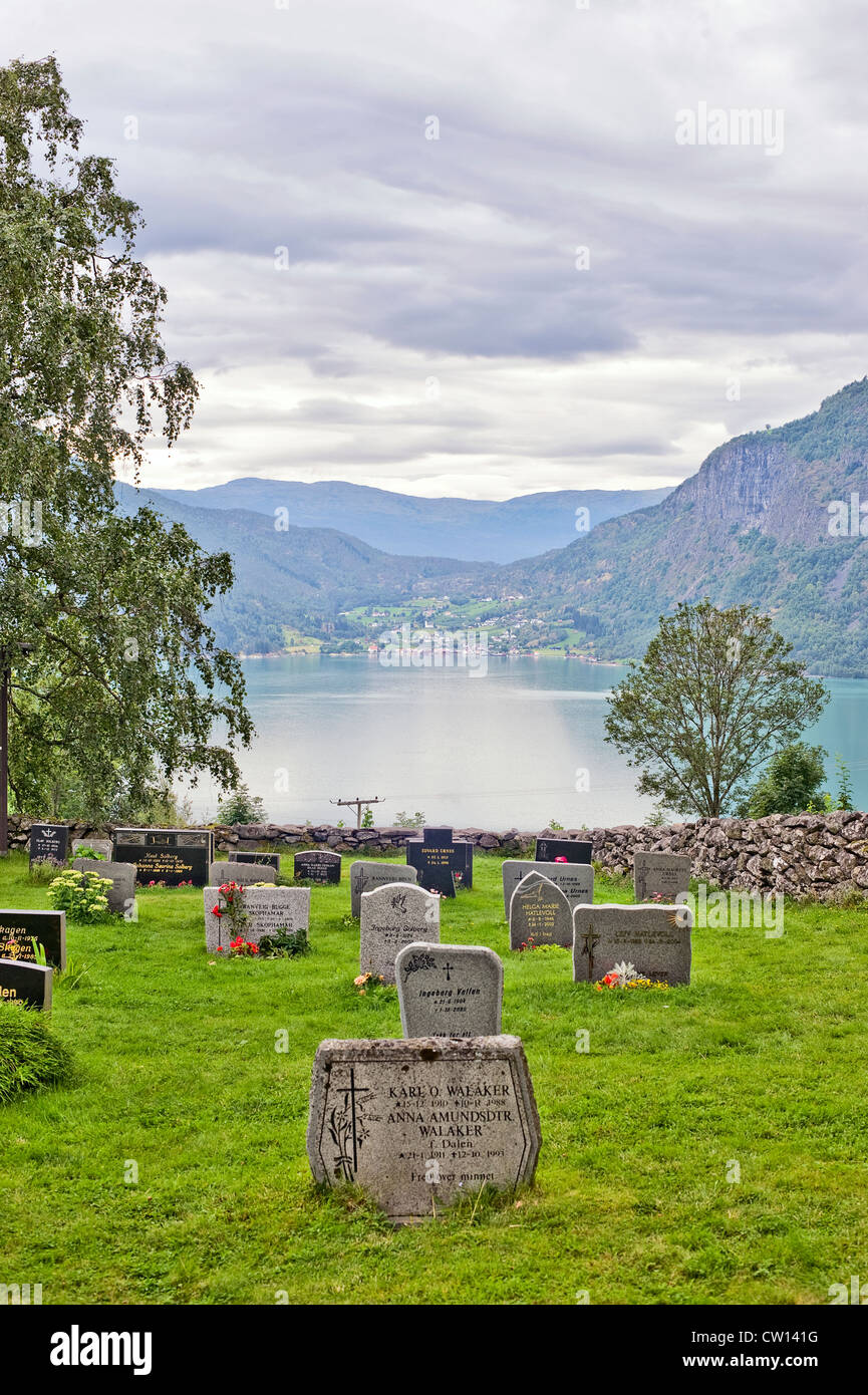 Cemetery by fjord in Norway Stock Photo - Alamy