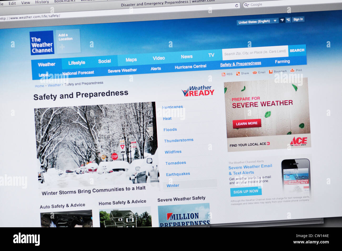 Weather Channel website Stock Photo - Alamy