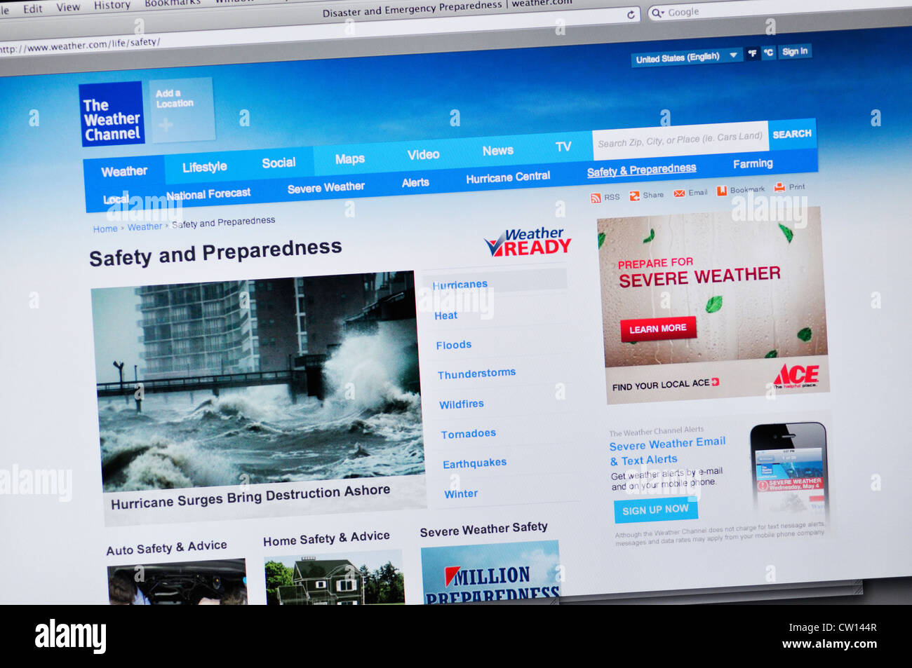 Weather Channel website Stock Photo - Alamy