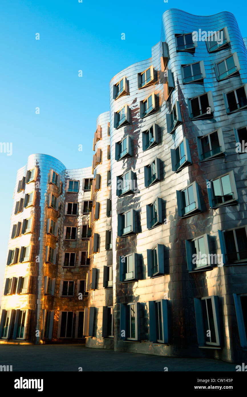 Neuer Zollhof buildings designed by Frank Gehry in Medienhafen in ...
