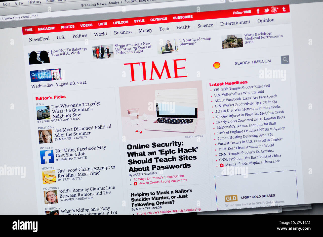 TIME magazine website Stock Photo - Alamy