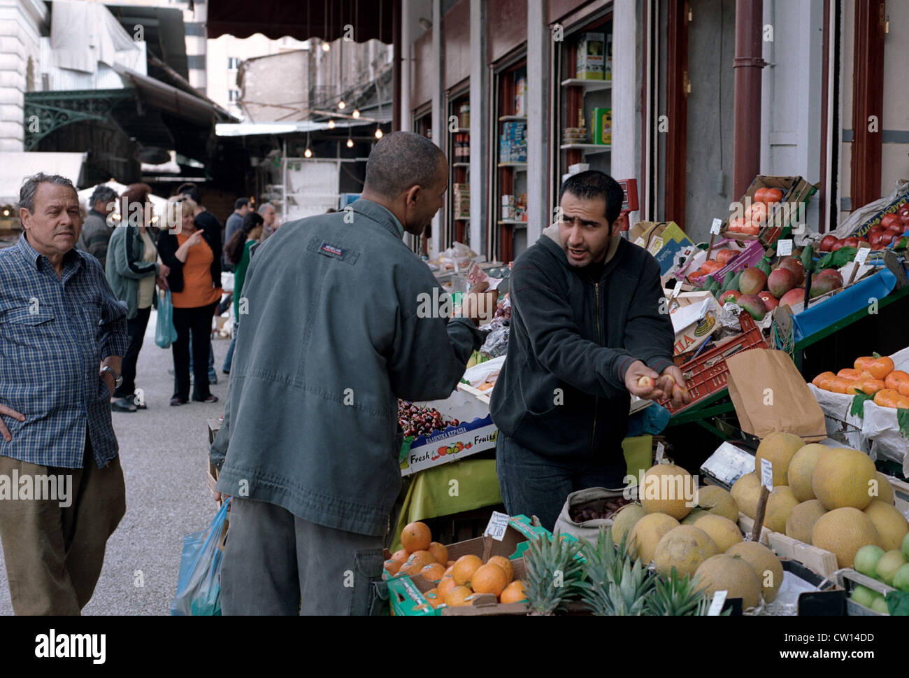 Athens, a fruit stand at the Athinas Stock Photo - Alamy