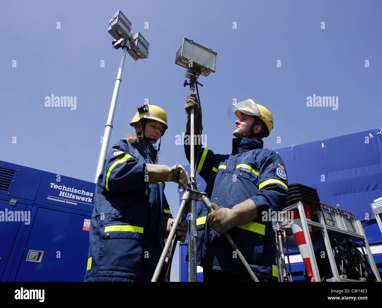 THW, technical support, rescue group Stock Photo - Alamy