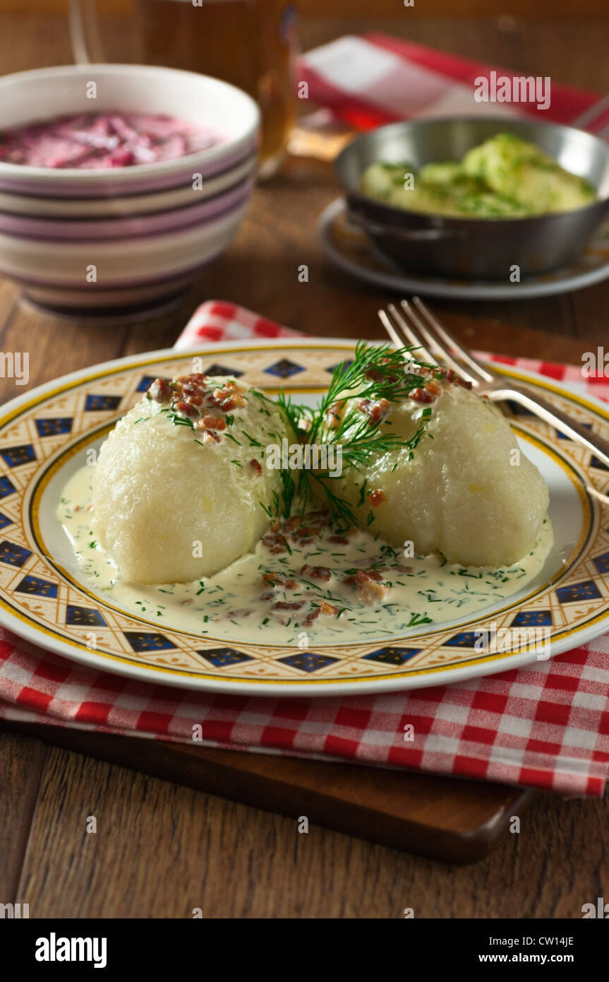 Cepelinai Zeppelin Dumplings and Borscht Lithuanian food Stock Photo ...