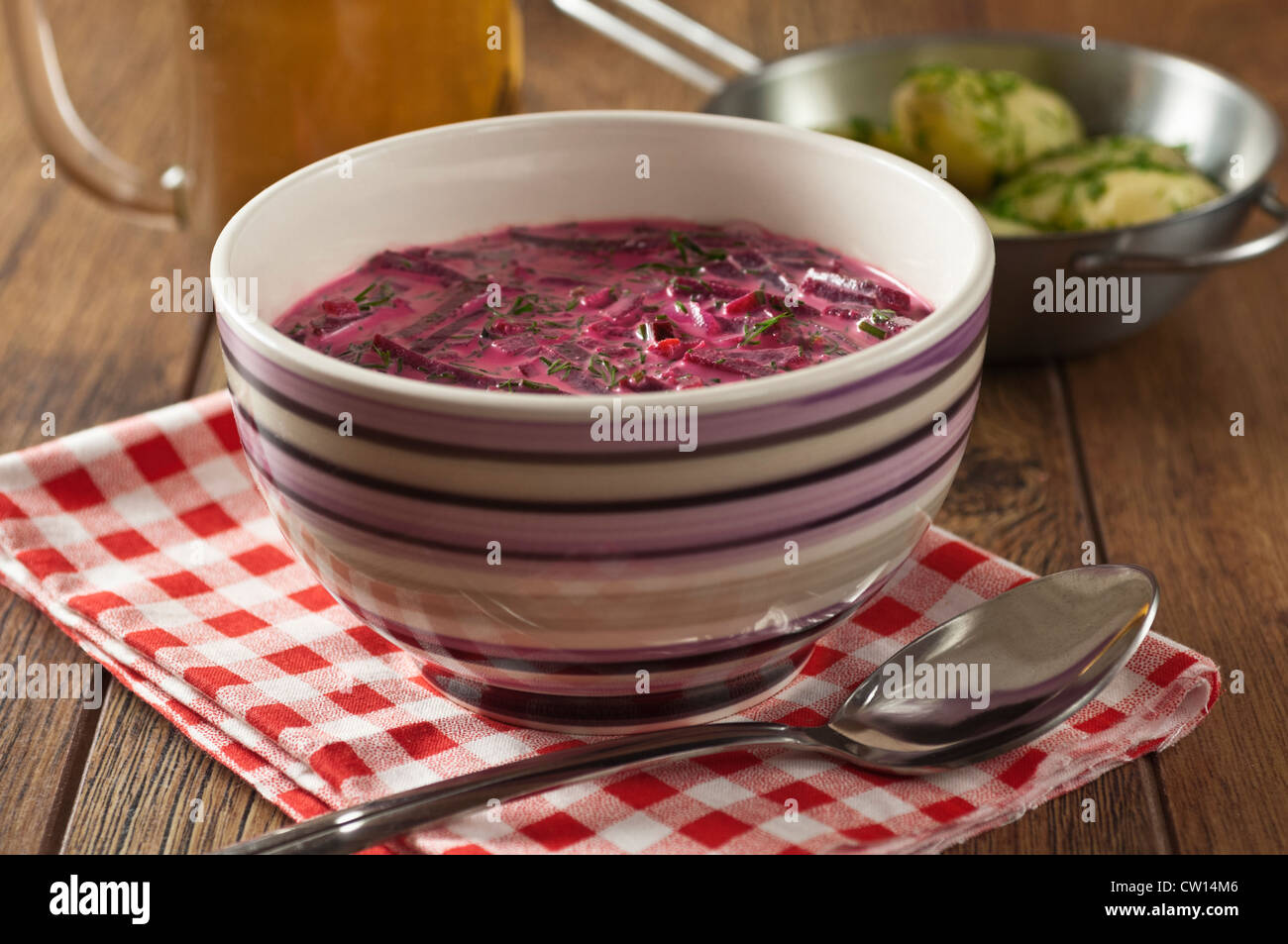 Lithuanian food Borscht Beetroot soup Stock Photo - Alamy
