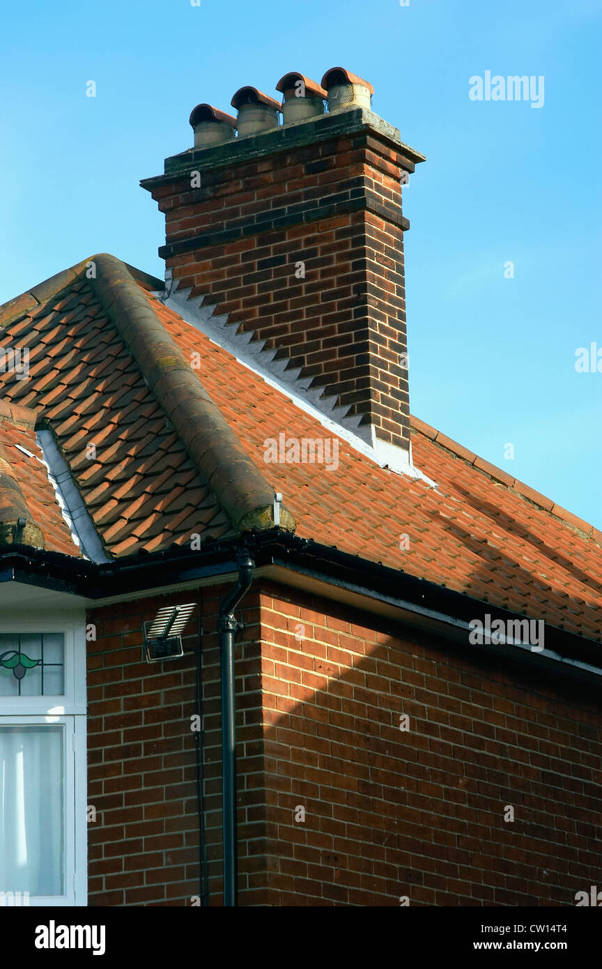 Detail of chimney on a house, England, UK Stock Photo - Alamy