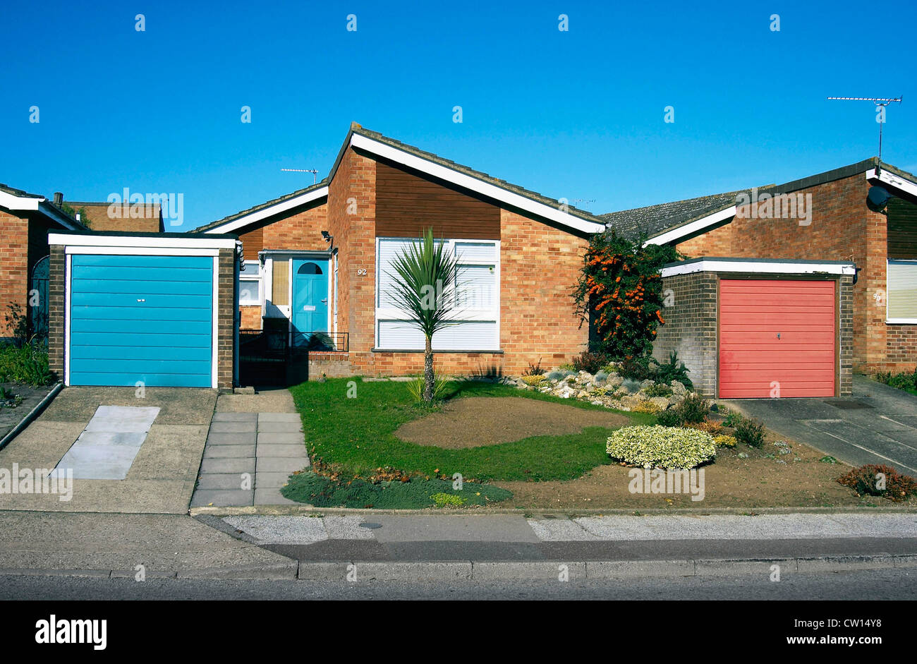 Affordable housing bungalows. England, UK Stock Photo - Alamy