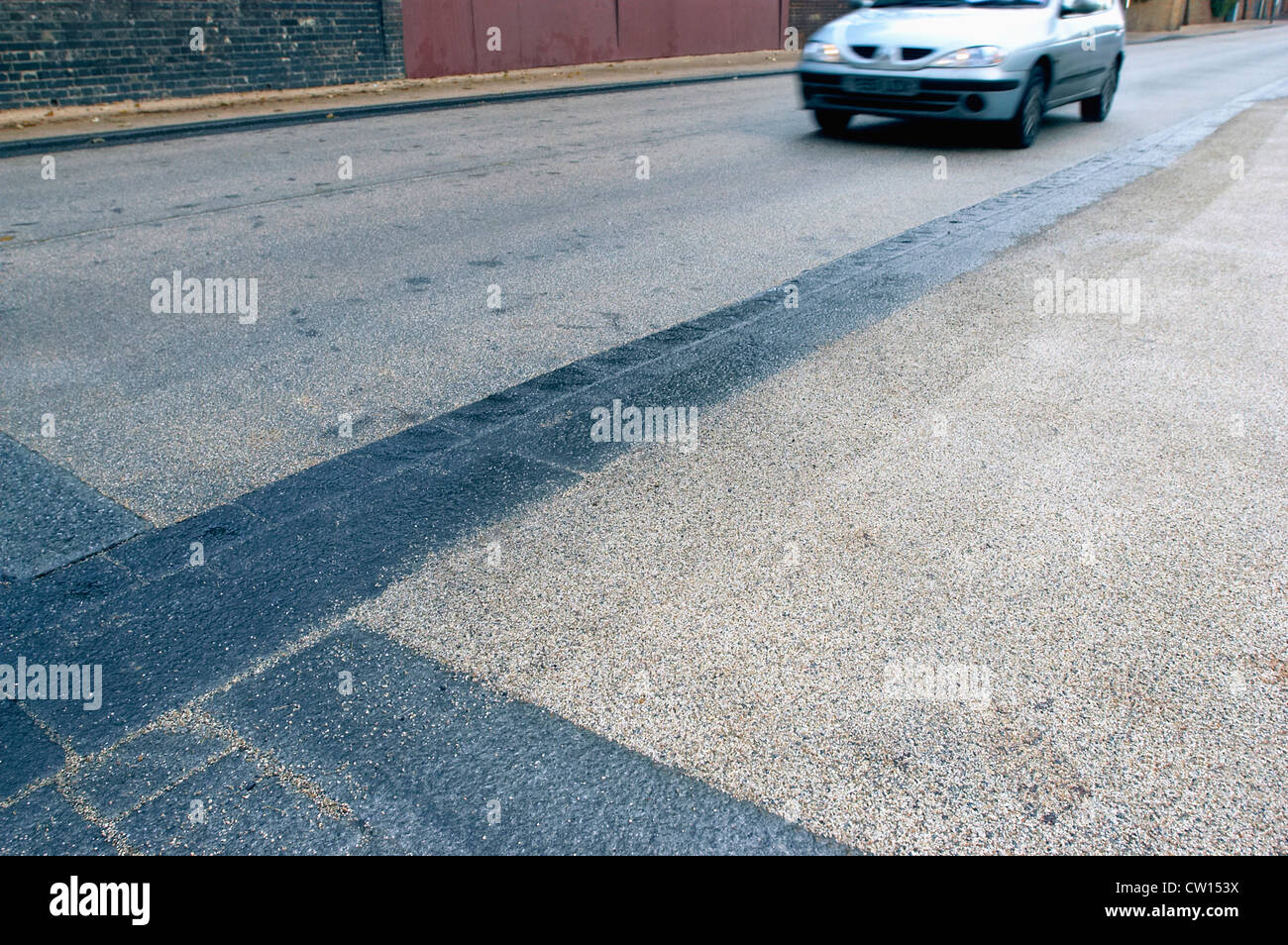 Coloured asphalt applied on road crossing. England UK Stock Photo - Alamy