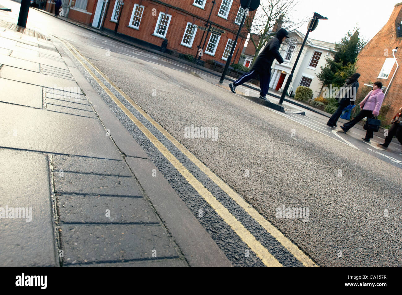 Coloured asphalt applied on road crossing. England, UK Stock Photo - Alamy