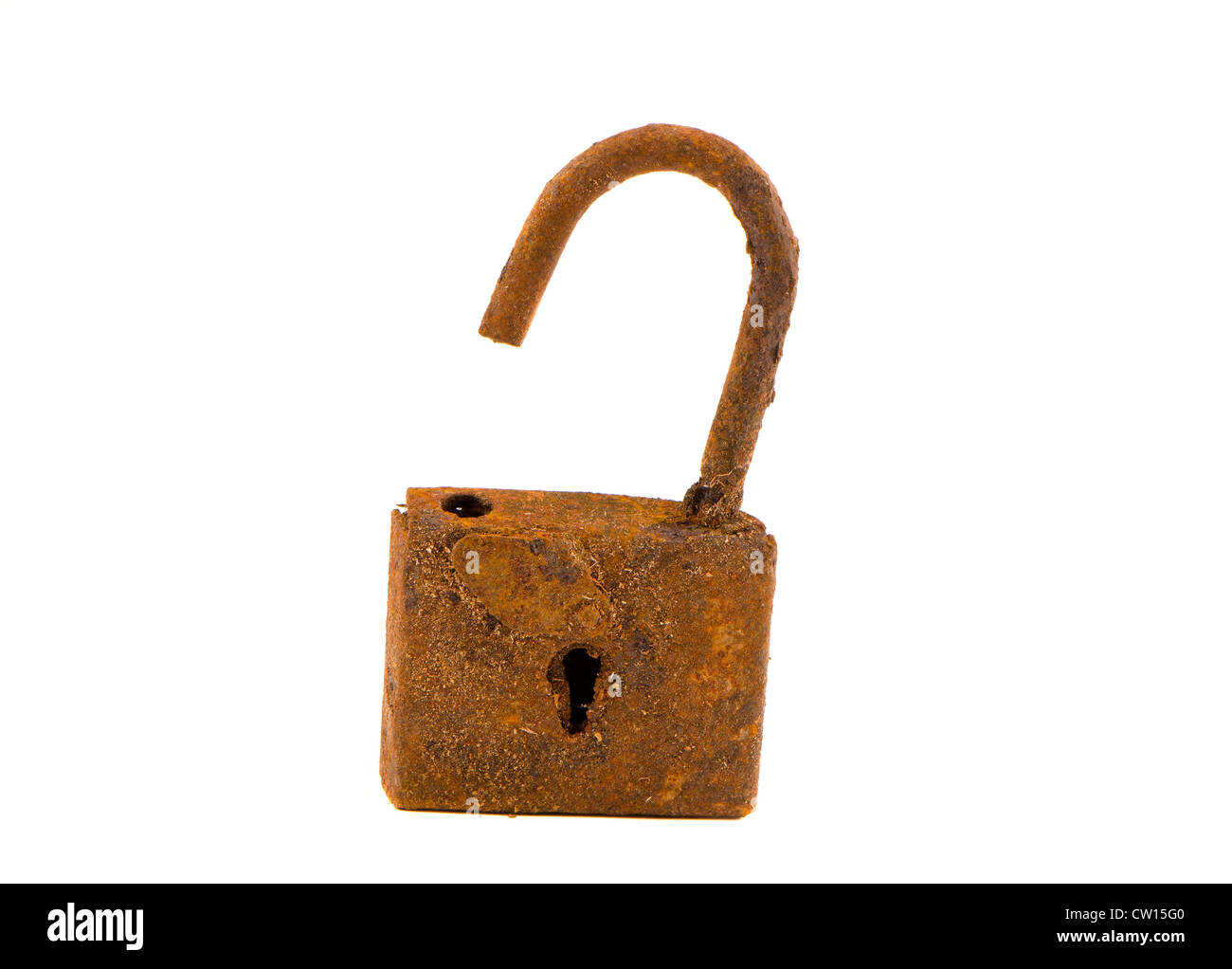 isolated on white ancient and rusted lock Stock Photo - Alamy