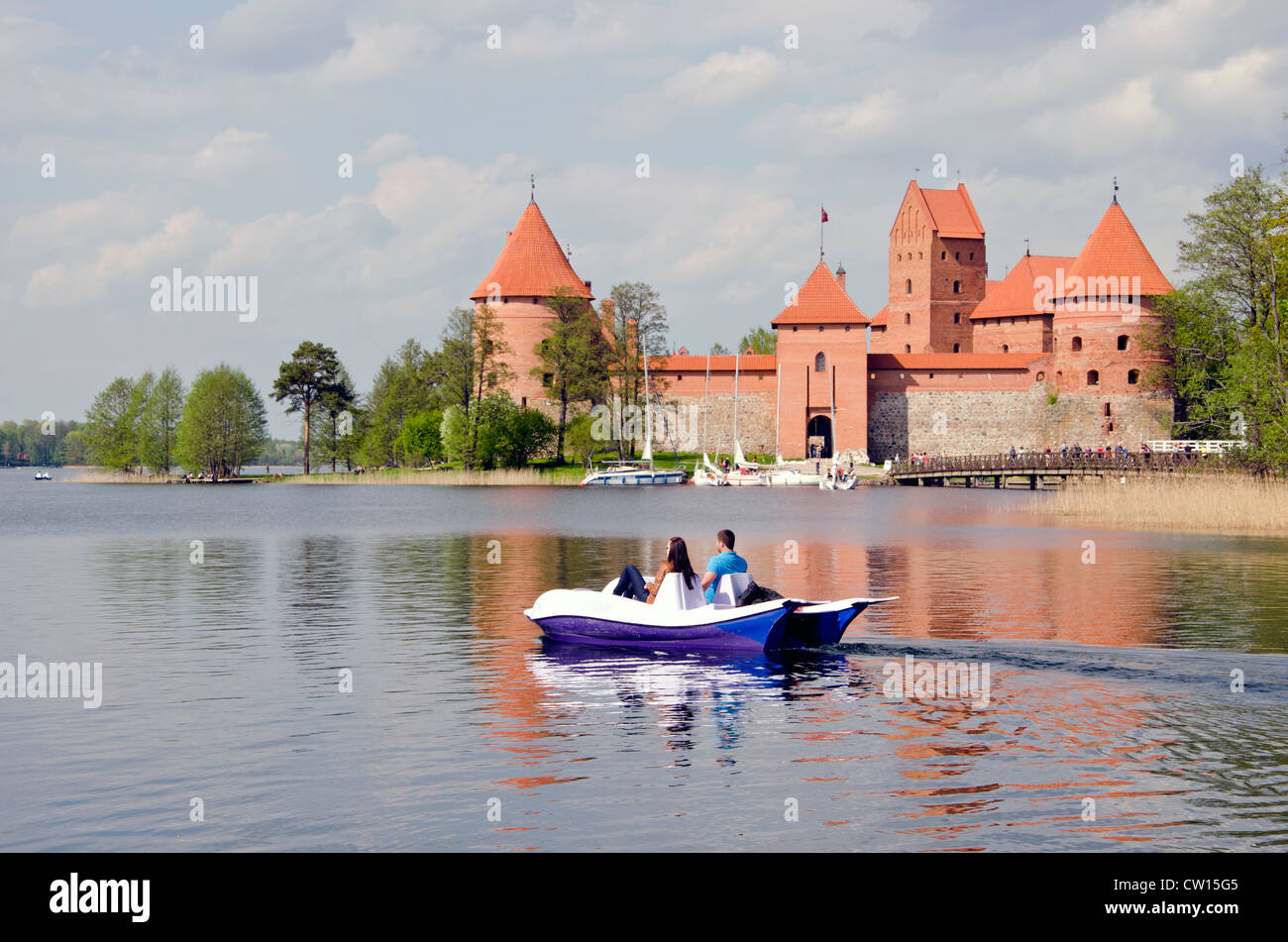 medieval Lithuanian castle Trakai in spring time Stock Photo - Alamy