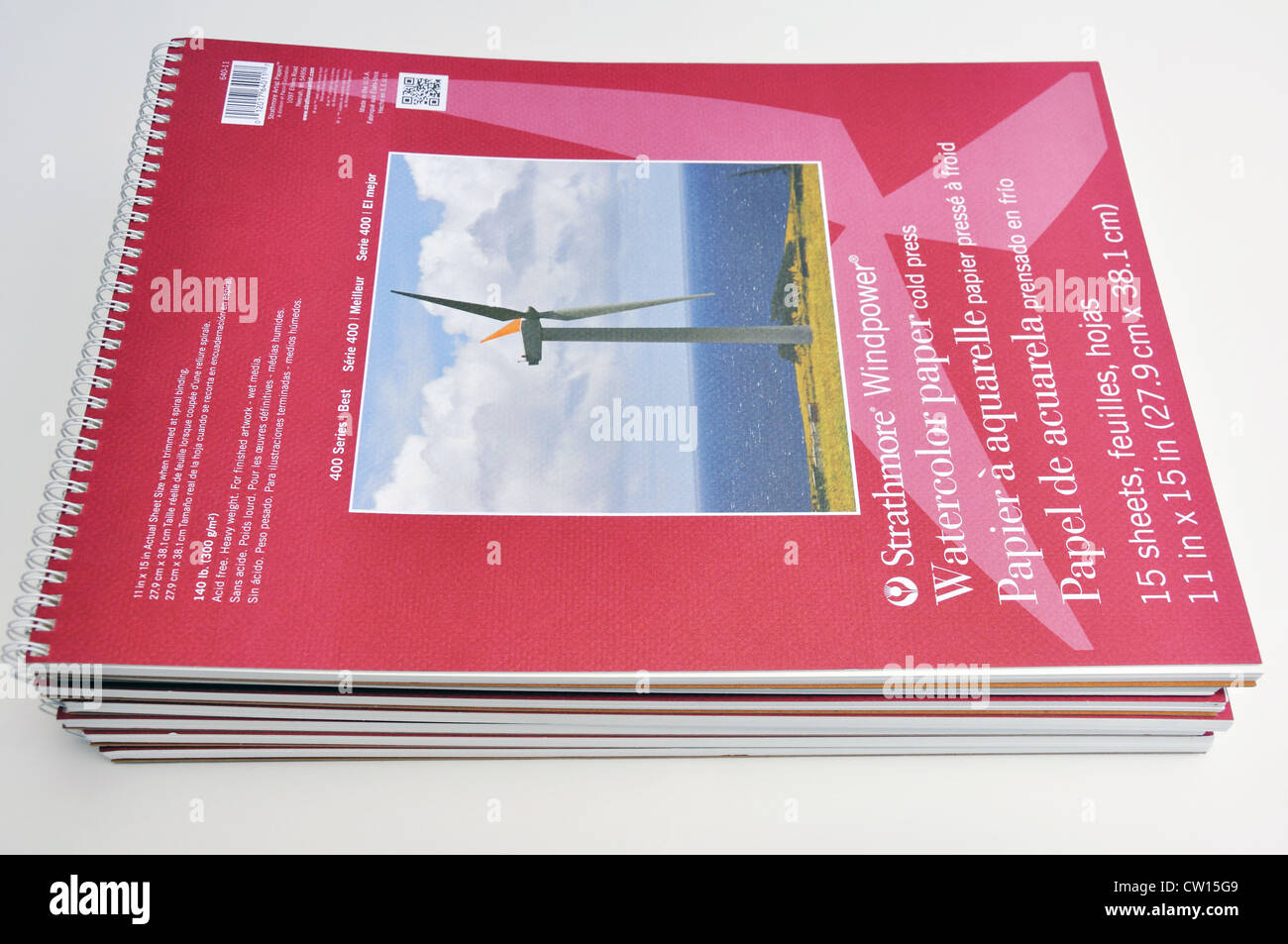 Stacked watercolor paper pads Stock Photo - Alamy