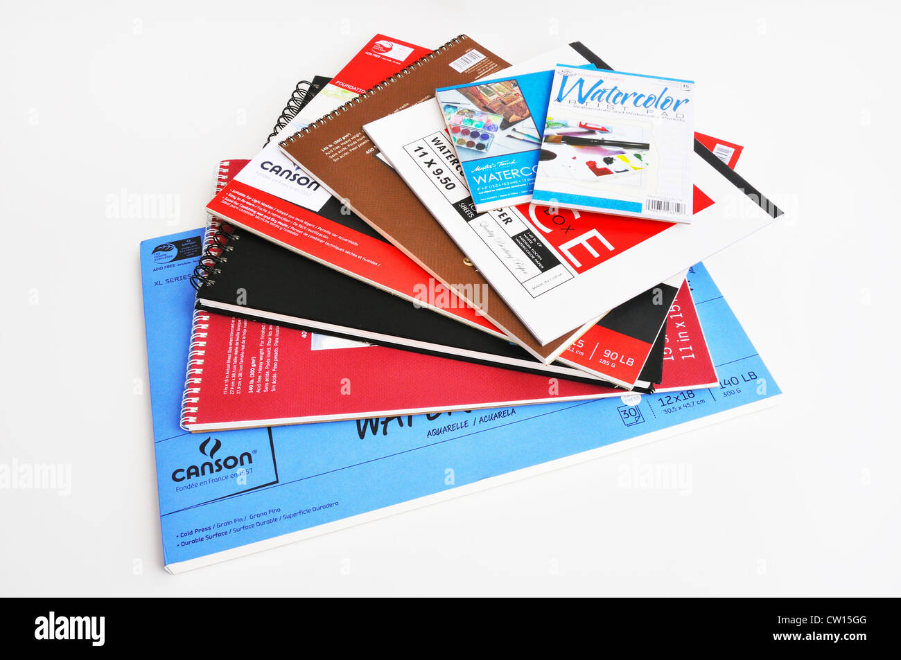 Various size watercolor paper pads of different brands Stock Photo - Alamy