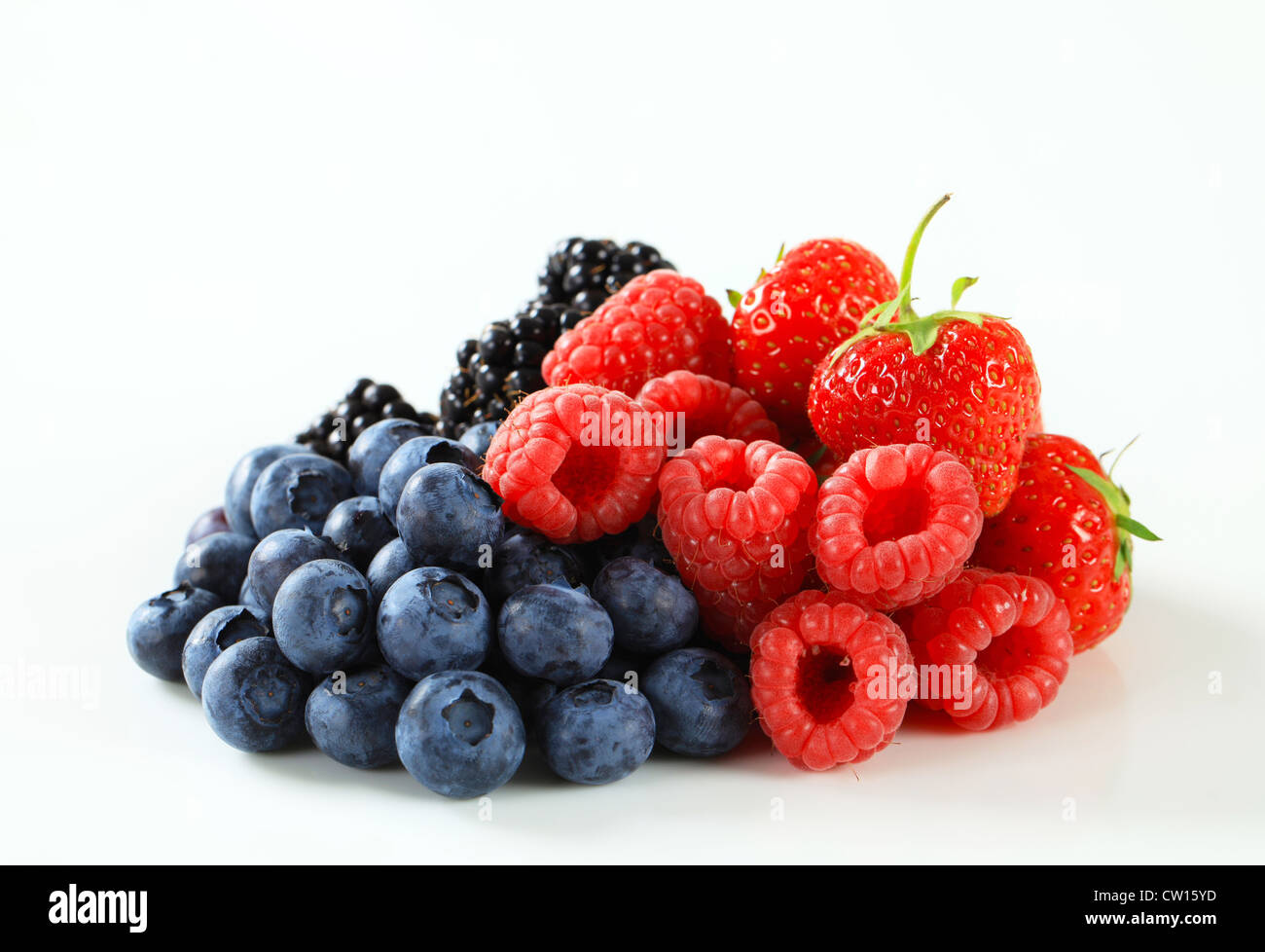 Blueberries and strawberries Cut Out Stock Images & Pictures - Alamy