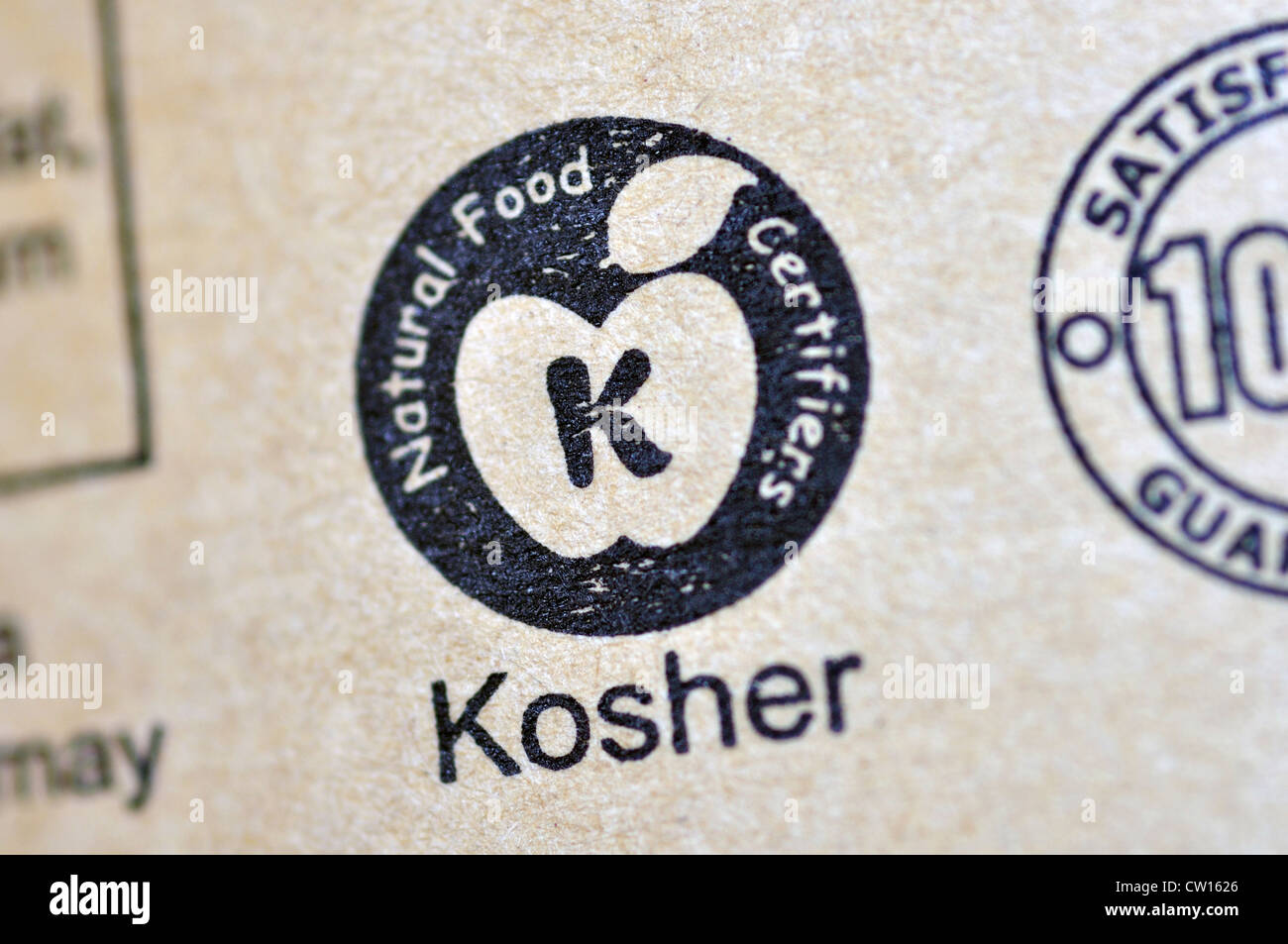 Kosher sign on food package Stock Photo - Alamy