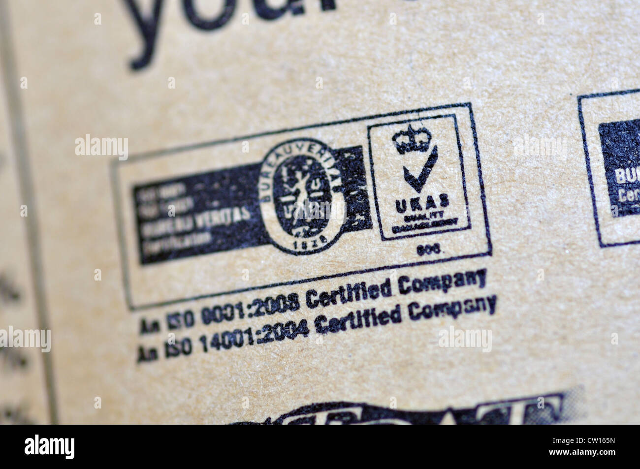 ISO Certified on food package Stock Photo - Alamy