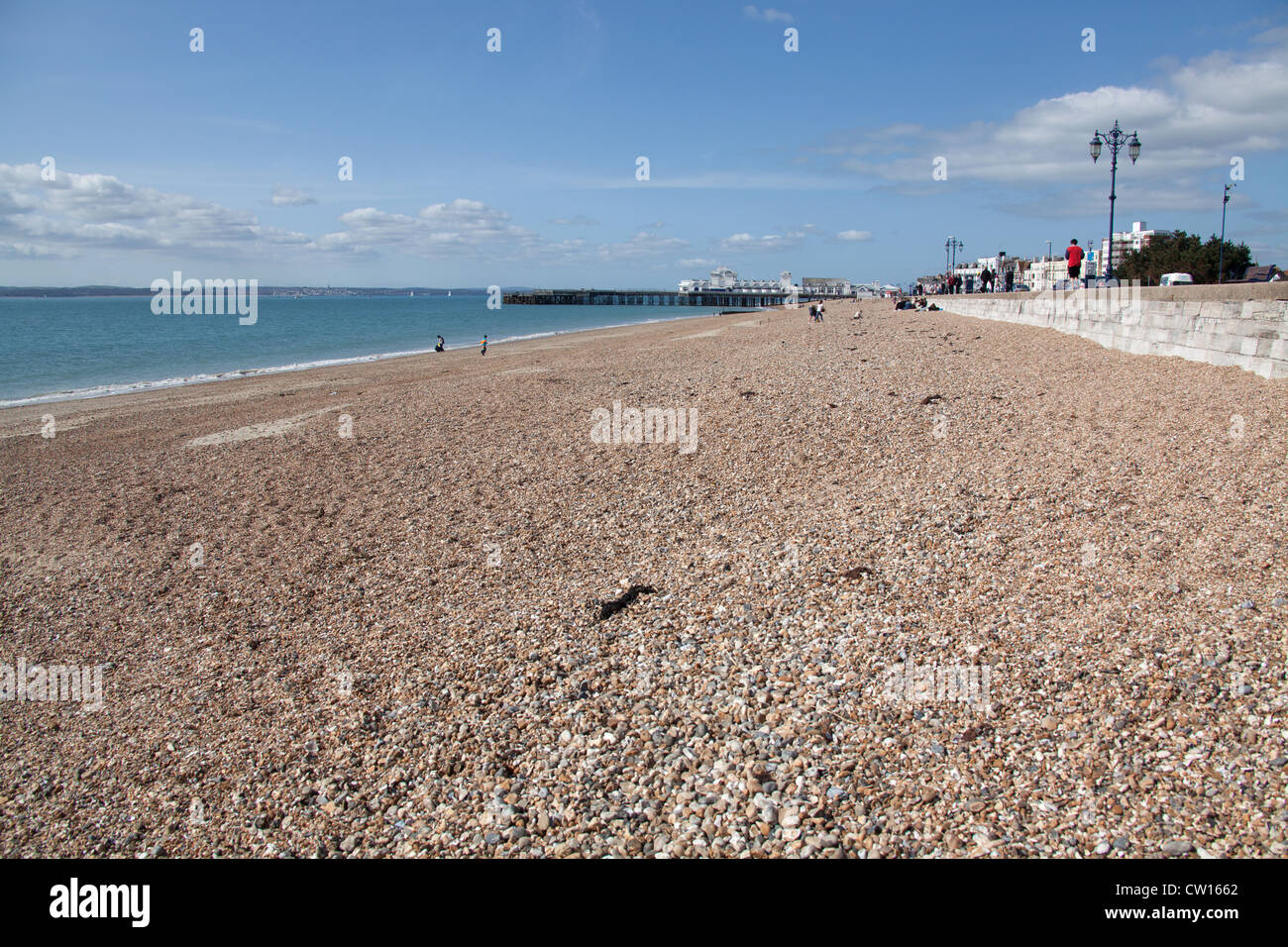 City of Portsmouth, England. The pebble beach at Southsea with the ...