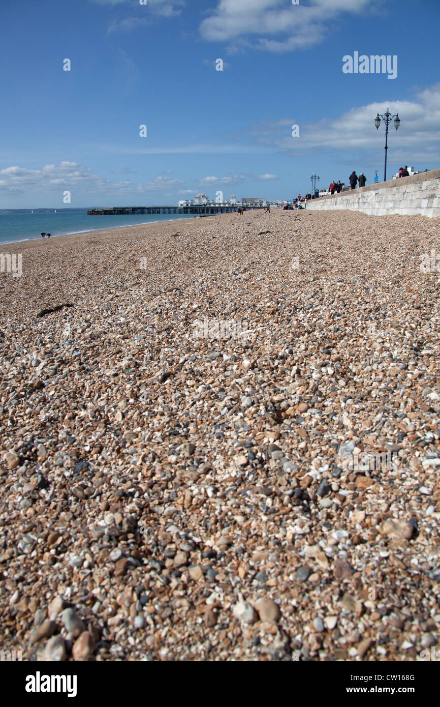 City of Portsmouth, England. The pebble beach at Southsea with the ...
