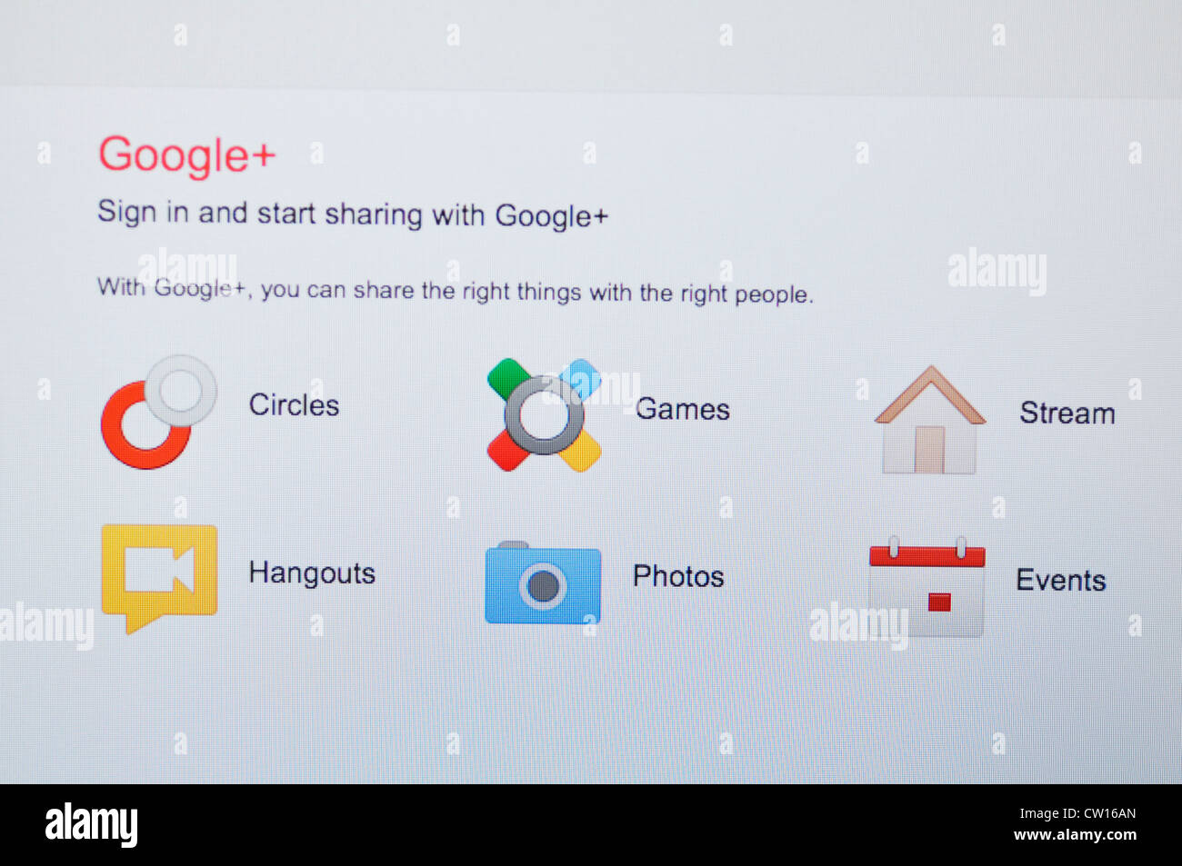 Google Plus website Stock Photo - Alamy
