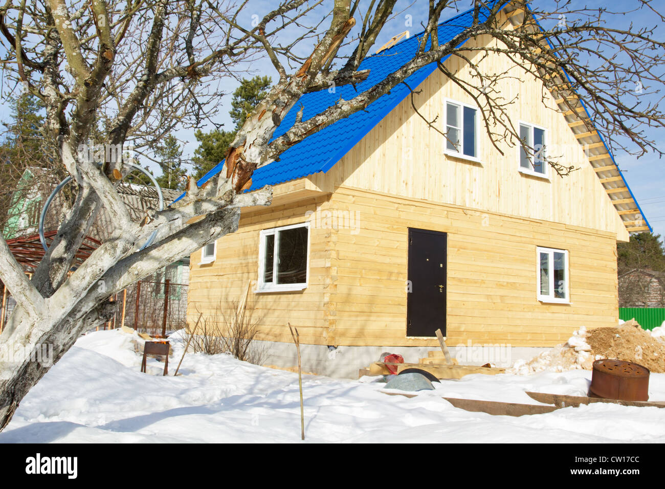 Wooden village house outside Stock Photo - Alamy