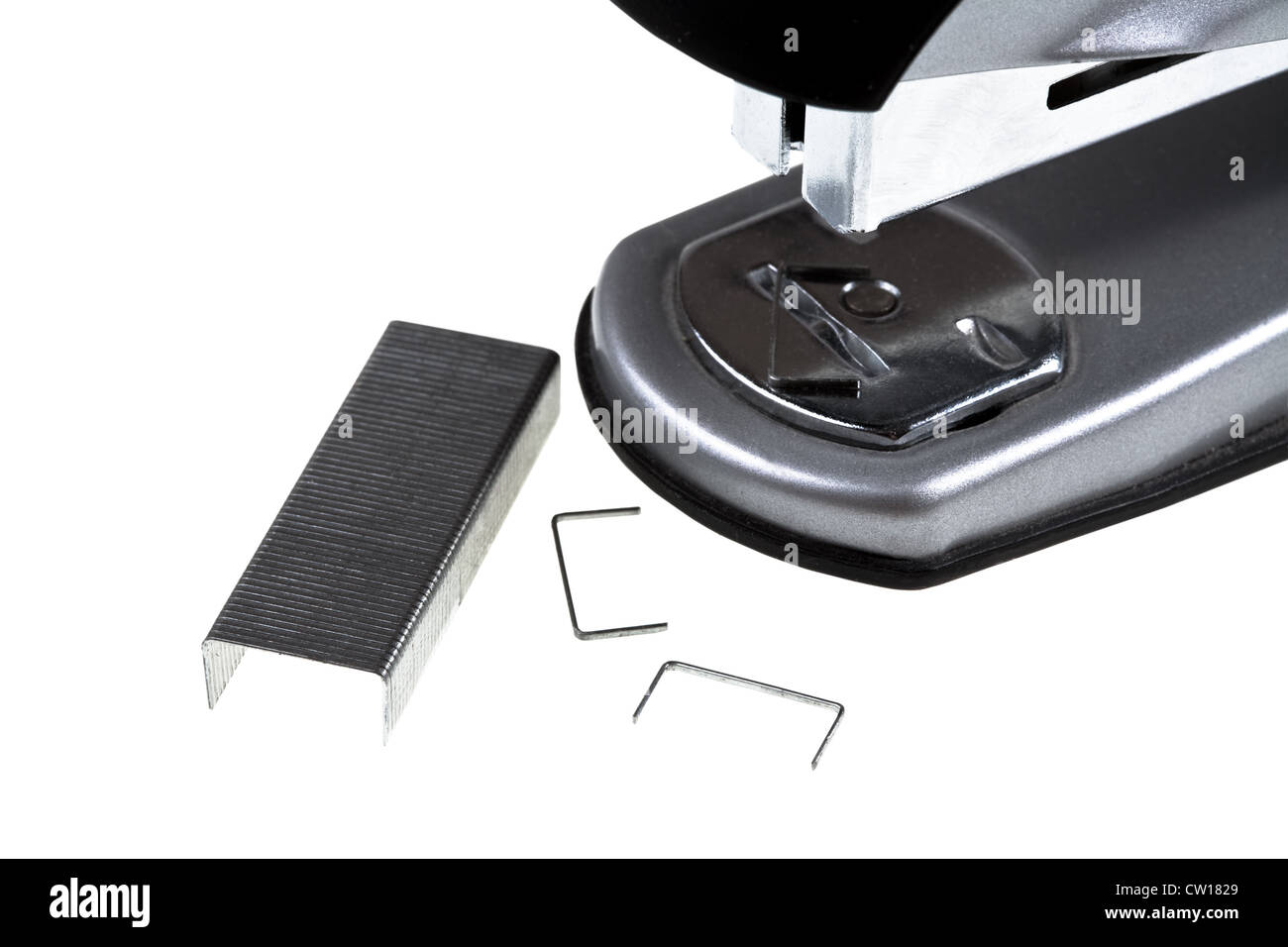 office stapler and staples close-up Stock Photo - Alamy