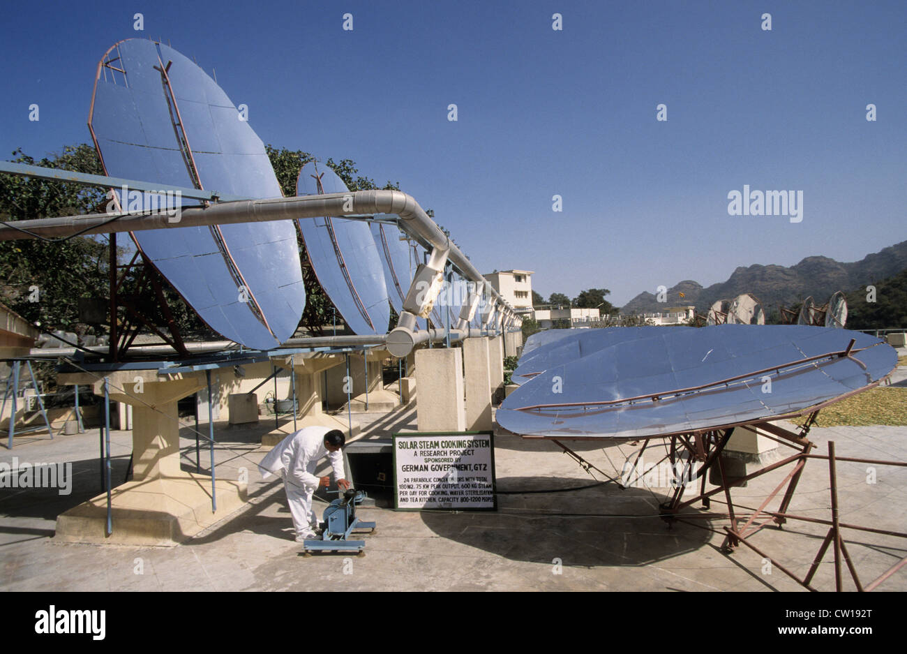 INDIA Rajasthan Mount Abu , Solar cooker system with parabolic ...