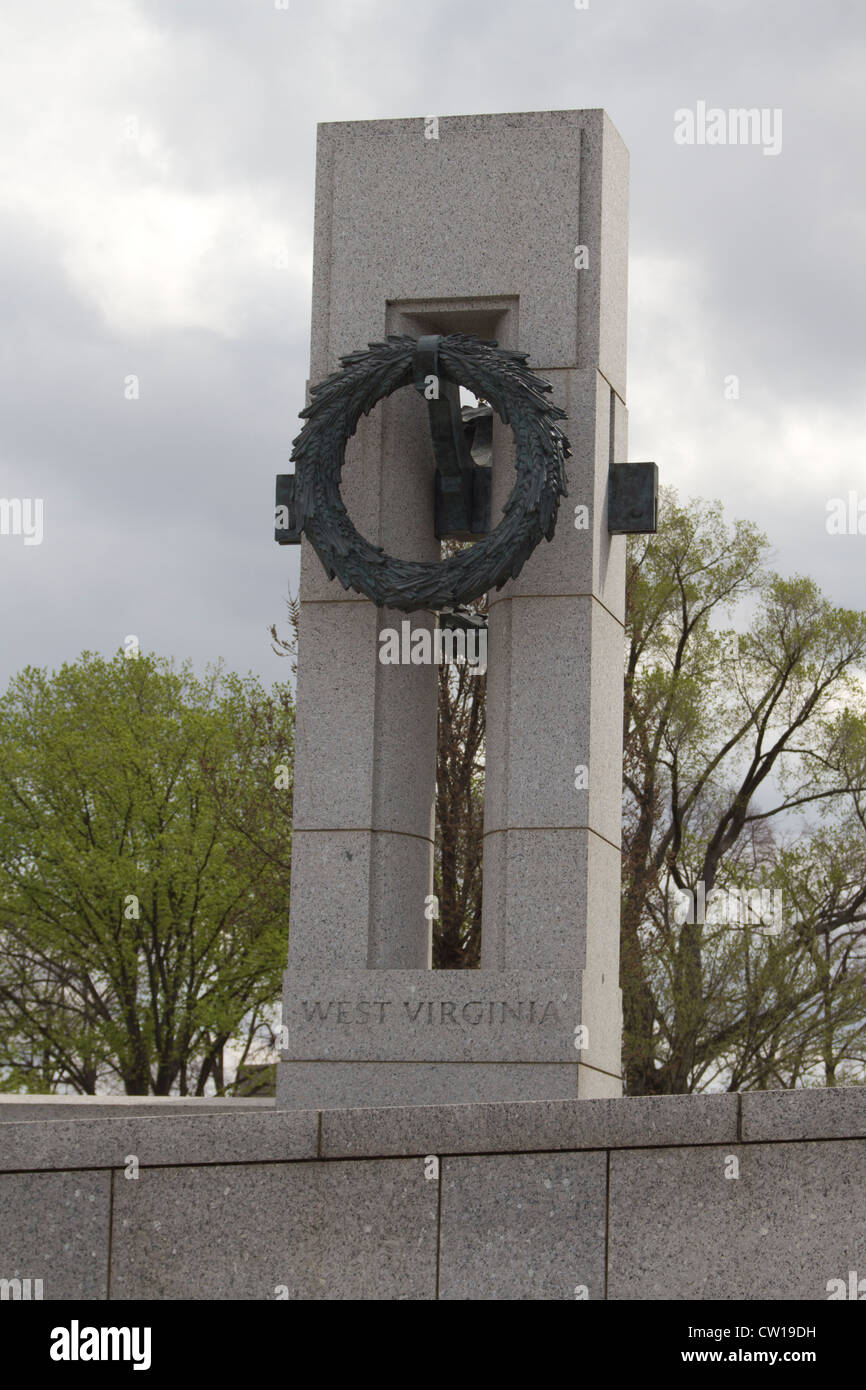 State stone from the WWII Memorial in Washington DC Stock Photo - Alamy