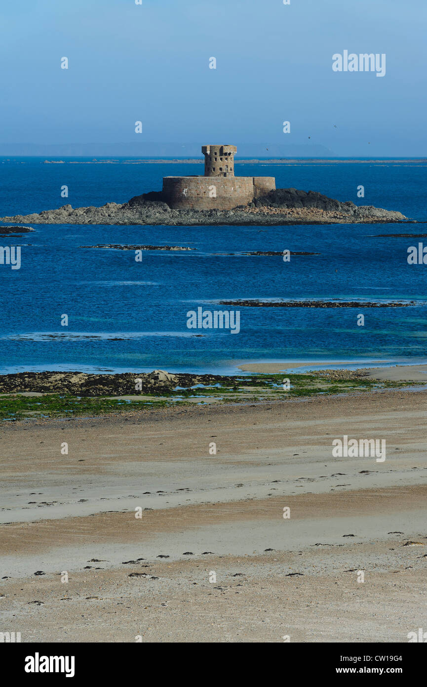 St.Quen's Bay, Beach and La Rocco Tower, Isle of Jersey, Channel ...