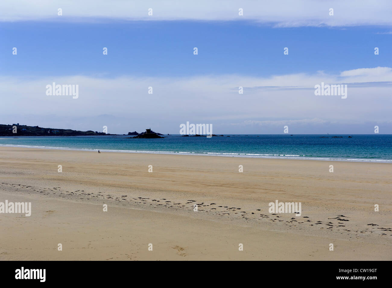 Beach at St. Quen's Bay, Isle of Jersey, Channel Islands Stock Photo ...