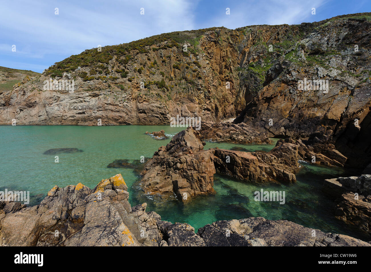 Plémont Bay, Isle of Jersey, Channel Islands Stock Photo - Alamy