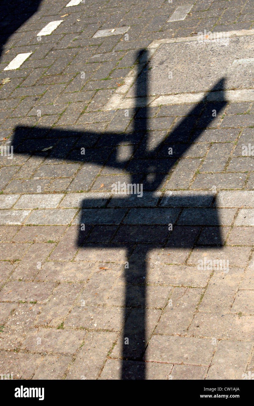 shadow of a signpost Stock Photo - Alamy