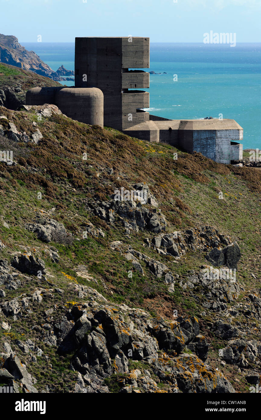 German Bunker at Cape Pleinmont, Isle of Guernsey, Channel Islands ...