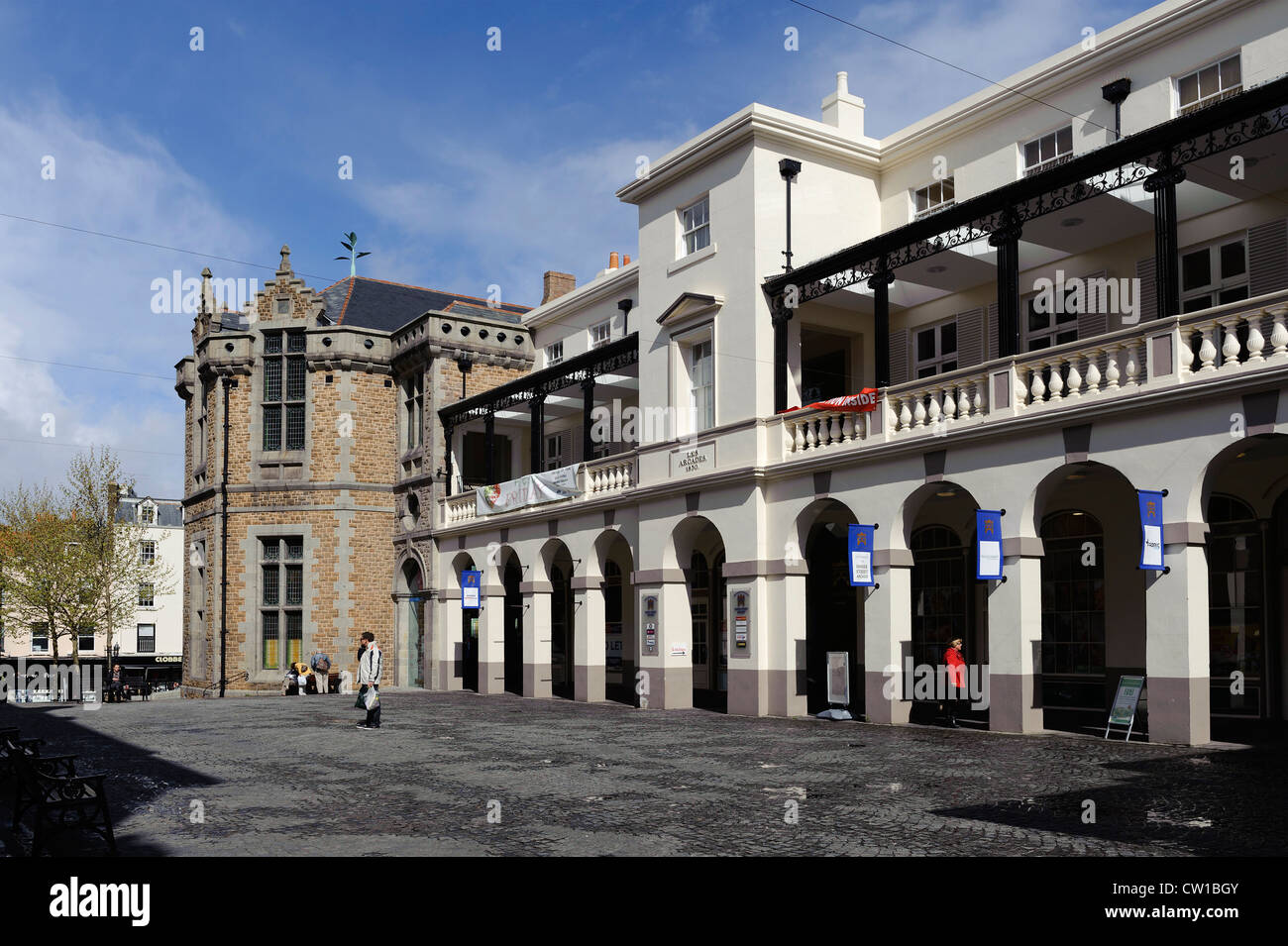 former market hall in St. Peter Port, Isle of Guernsey, Channel Islands ...