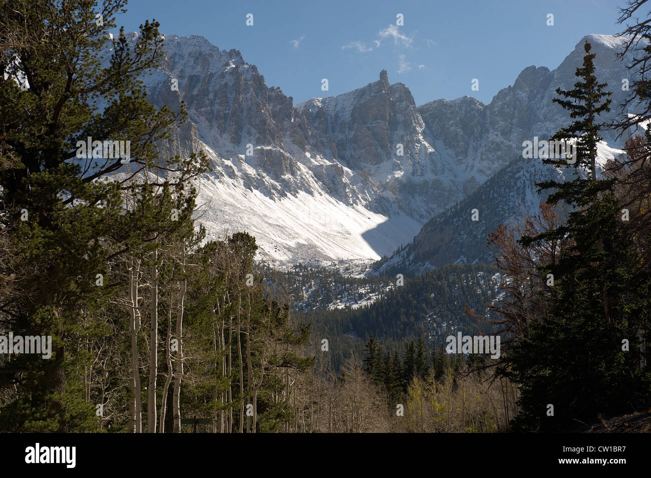 Wheeler Peak: mountains with snow, Great Basin National Park, Nevada ...
